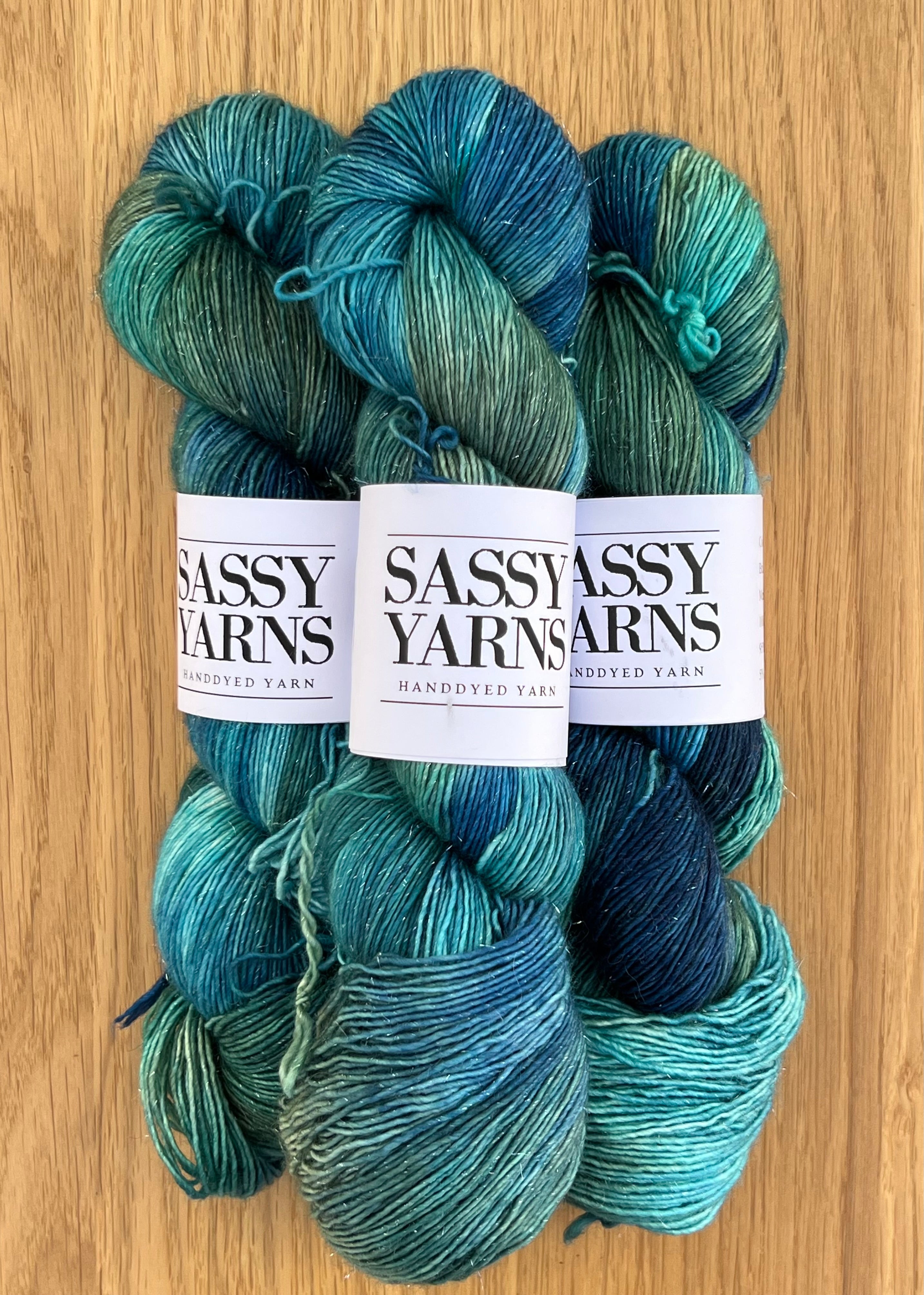Merino Singles glitter - Ocean – Sassy Yarns